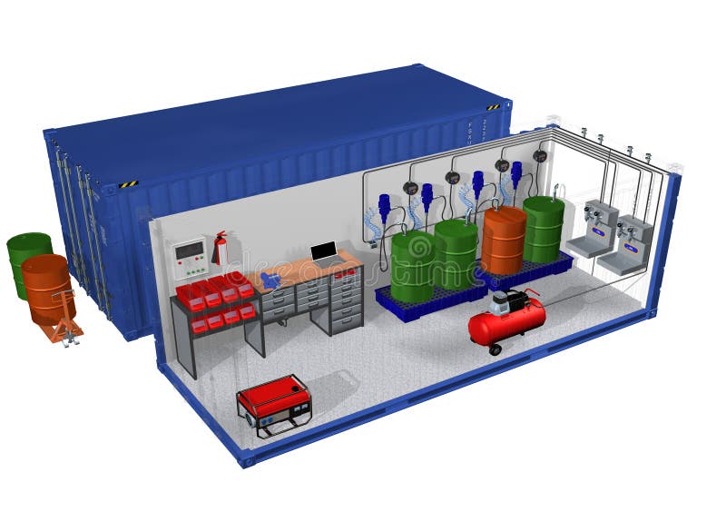 Warehouse Service Container Stock Illustration - Illustration of loader ...
