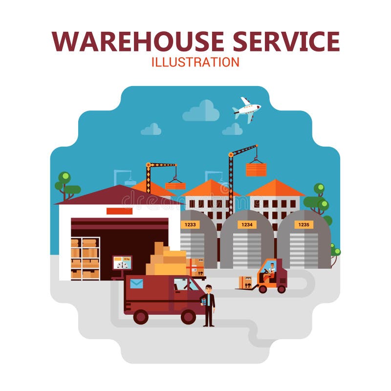 Warehouse Service Illustration Stock Vector - Illustration of ...