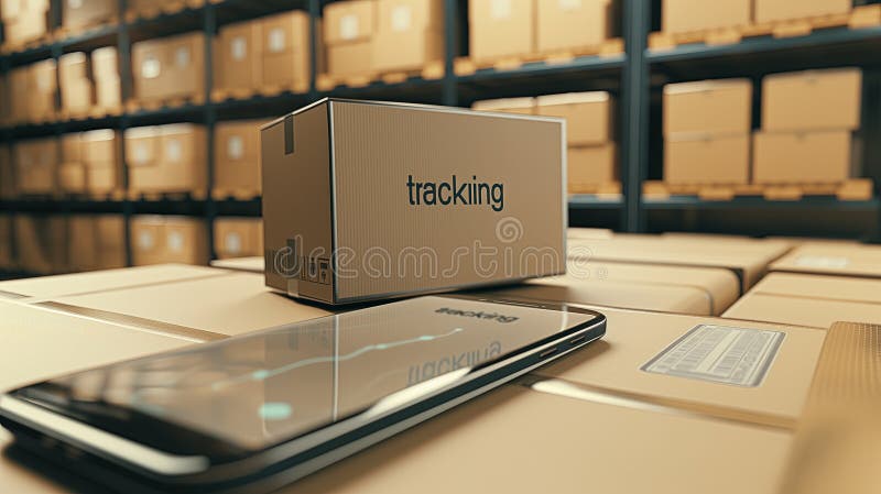 A Warehouse Setting with Cardboard Boxes Stock Photo - Image of ...