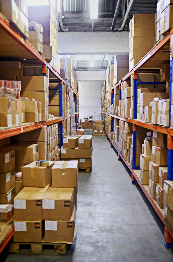 Warehouse, Shelf and Boxes with Storage, Distribution and Import with ...