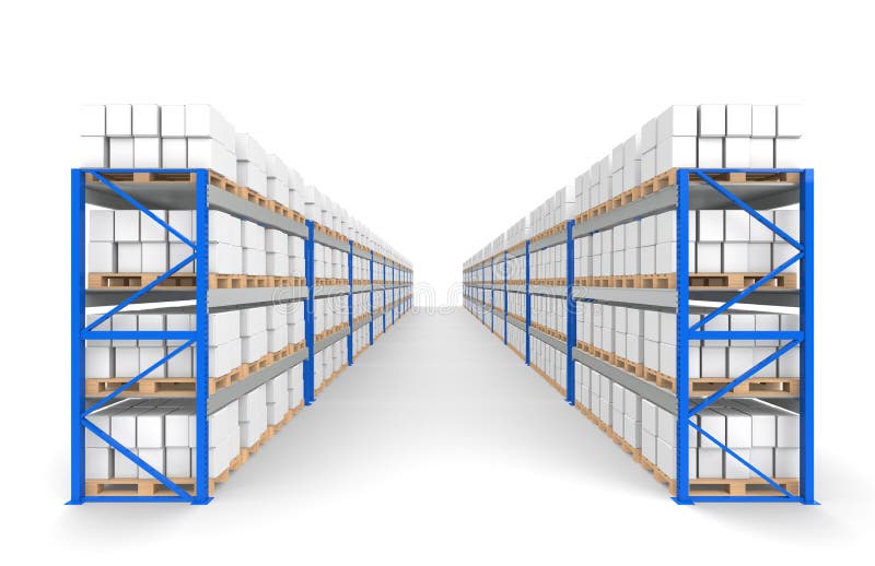 Warehouse Shelves, Side View. Stock Illustration - Illustration of rack ...