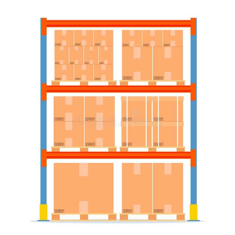Icon Warehouse Shelves Boxes Stock Illustrations – 238 Icon Warehouse ...
