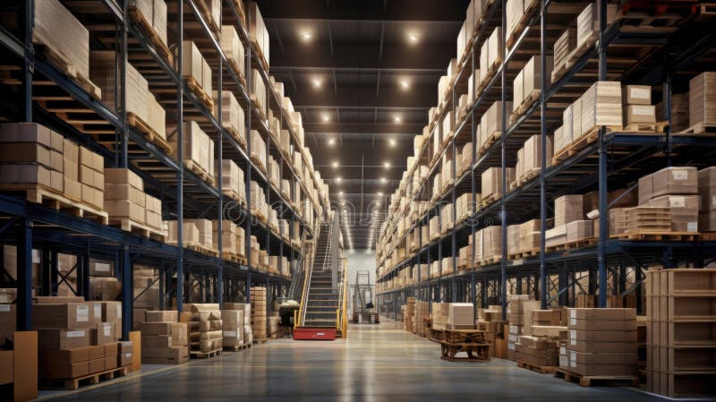 Warehouse Shelves Laden with Pallets Stock Illustration - Illustration of export, shelves: 302986304