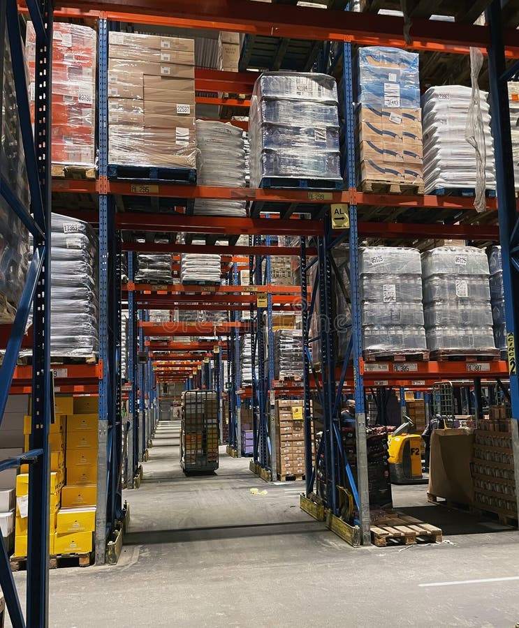 Warehouse shelving editorial image. Image of industry - 279201505