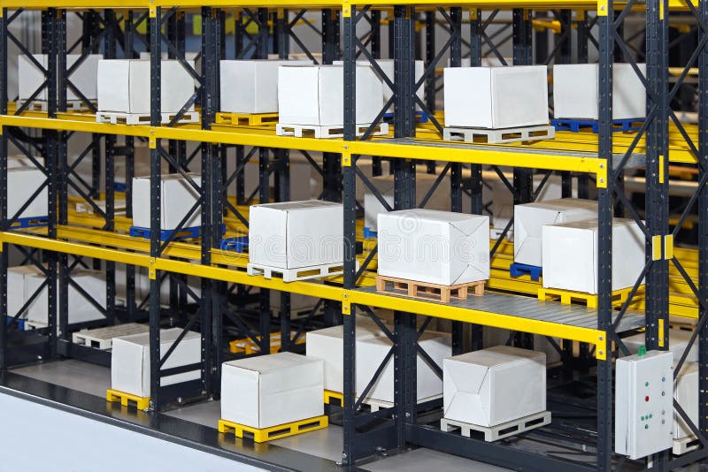 Warehouse shelving system stock photo. Image of storage - 38612932