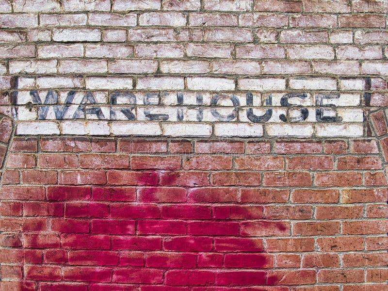 Warehouse Sign on Brick Building Stock Image - Image of warehouse ...