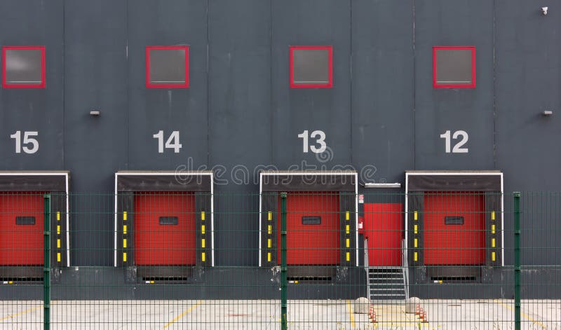 Warehouse with Slots for Trucks Stock Image - Image of wall, platform ...