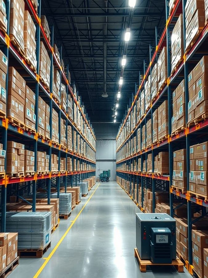 Warehouse for Smart Process Digitization Stock Illustration ...