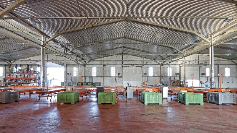 Warehouse Sorting Building stock photo. Image of conveyer - 151089328