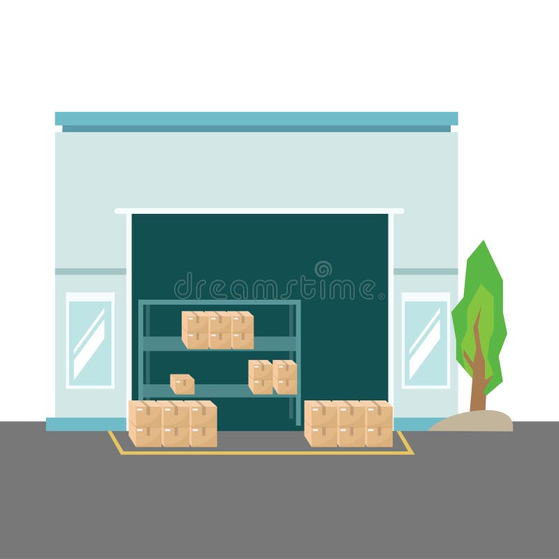 Warehouse Srock Pile Cartoon Vector Art Element Design Template Stock ...