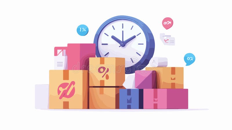 Efficient Warehouse Management with Stacked Boxes and Percentage Symbol ...