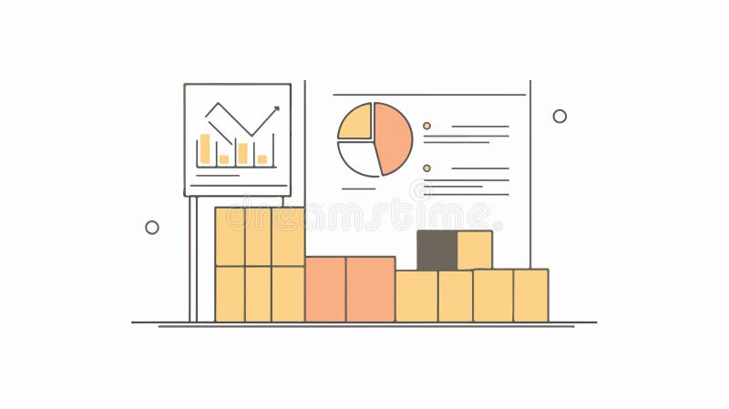 Warehouse Stacked Boxes Pie Chart Business Data Analysis Industrial ...