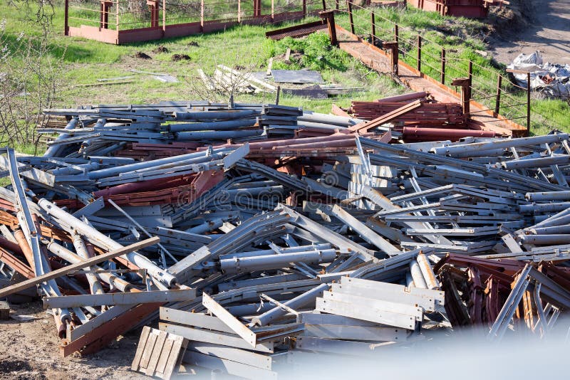 Warehouse of Steel Building Structures in an Open Area. Stock Image ...