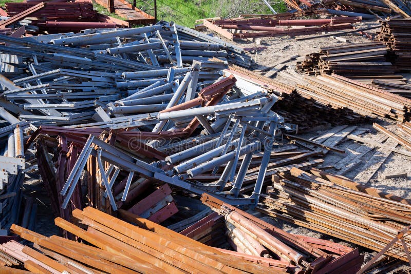 Warehouse of Steel Building Structures in an Open Area. Stock Image ...