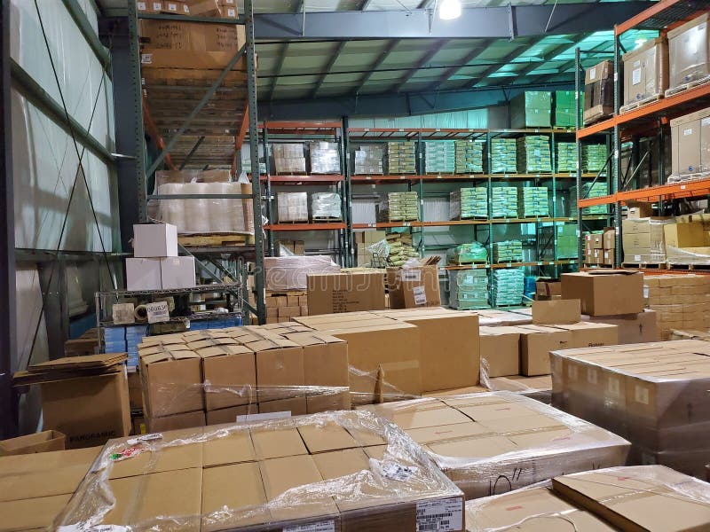 Warehouse in stock stock photo. Image of industry, warehouse - 201948638