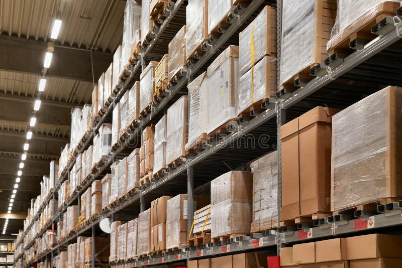 Warehouse Stocked Shelves Loaded Bulk Boxes Stock Photos - Free ...