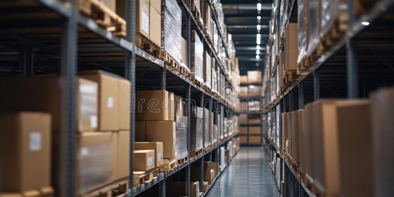 Warehouse Storage Boxes stock image. Image of container - 388024287