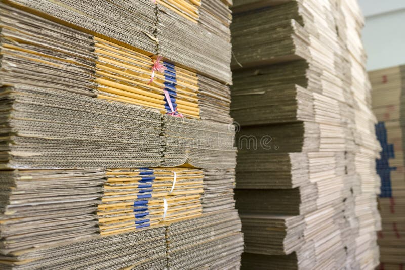 Warehouse for Storage of Brown Paper Box for Shipping Stock Image ...