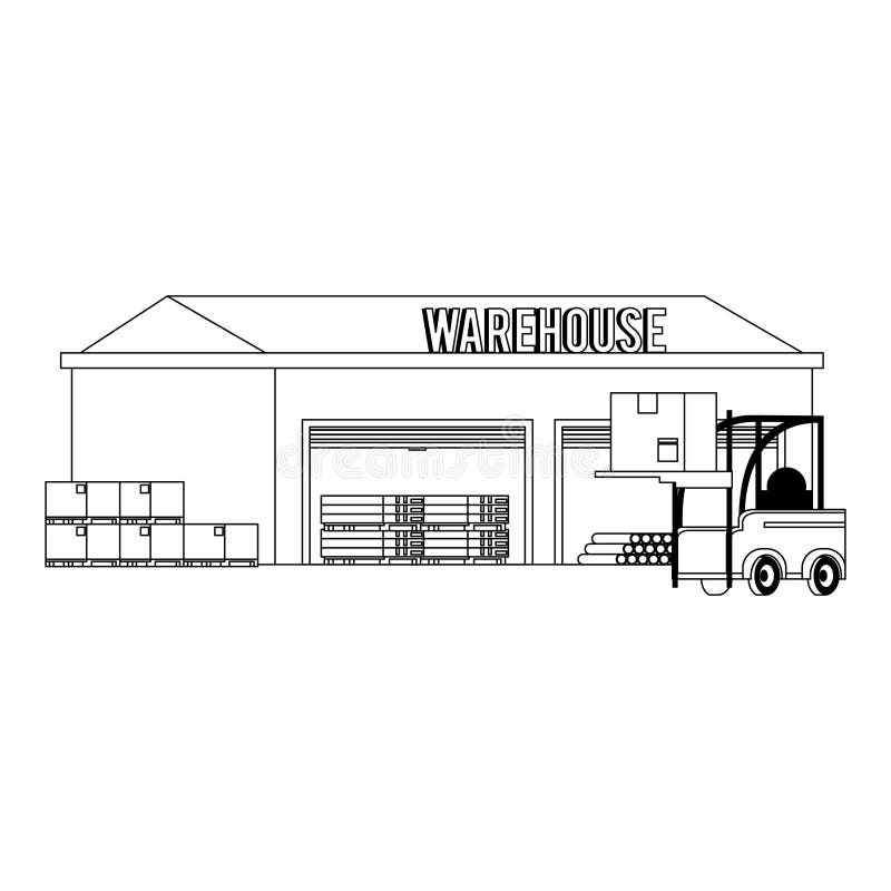 Warehouse Storage Building With Merchandise Stock Vector - Illustration ...