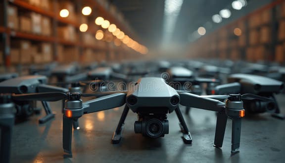Warehouse Storage Drones. Aerial Robotic Technology, Engineering ...