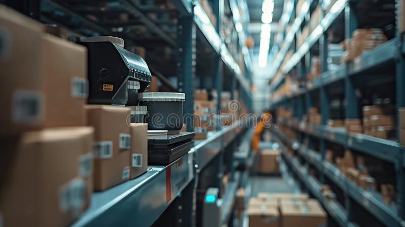 Warehouse Storage and Inventory Management Stock Illustration ...