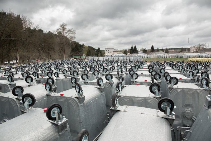 Warehouse Storage New Garbage Containers Stock Photo - Image of empty ...