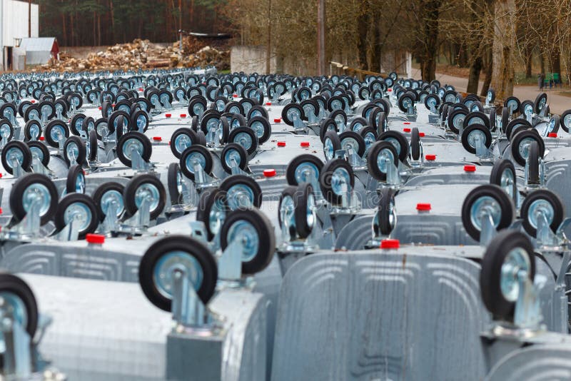 Warehouse Storage New Garbage Containers Stock Image - Image of ...