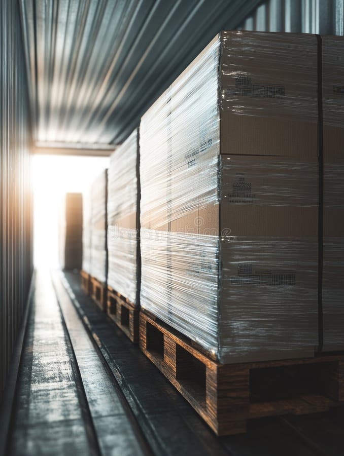 Warehouse Storage Pallets stock photo. Image of products - 376171188