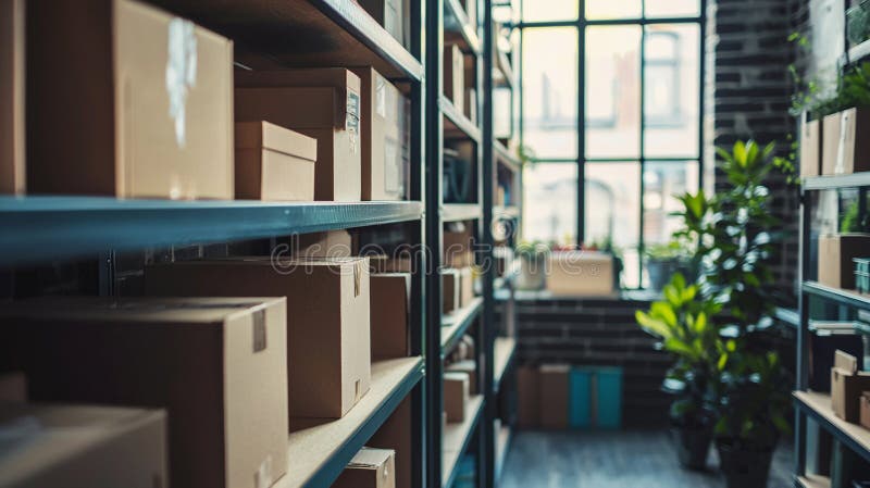 Warehouse Storage Room stock photo. Image of shelving - 358531542