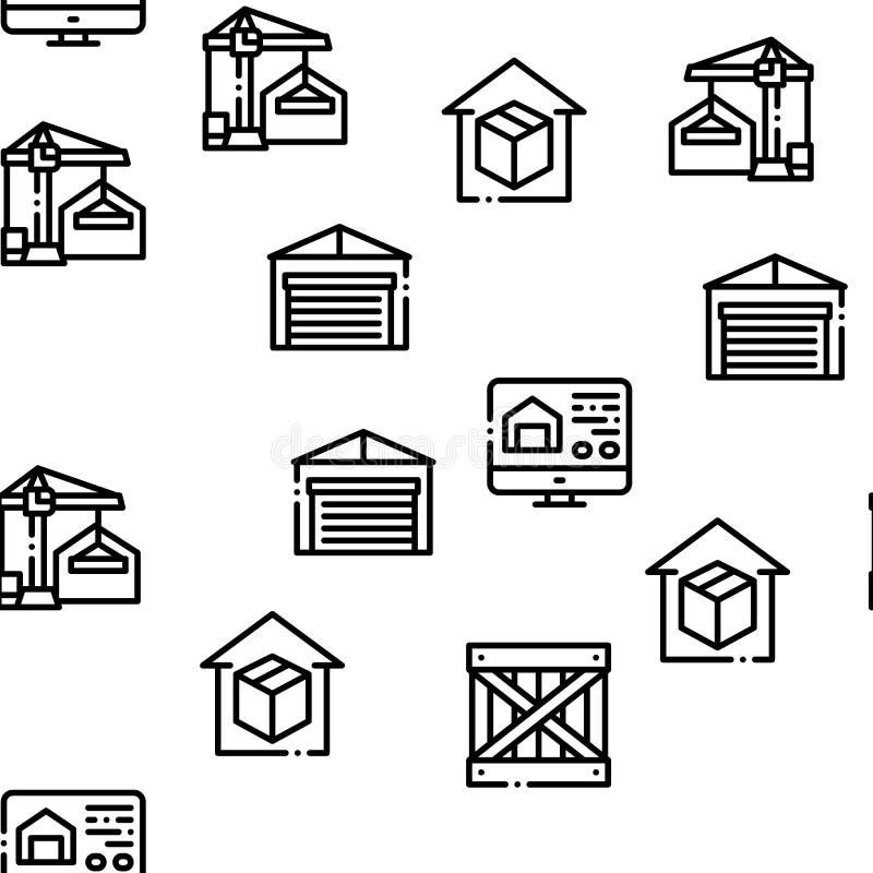 Warehouse and Storage Seamless Pattern Vector Stock Vector ...