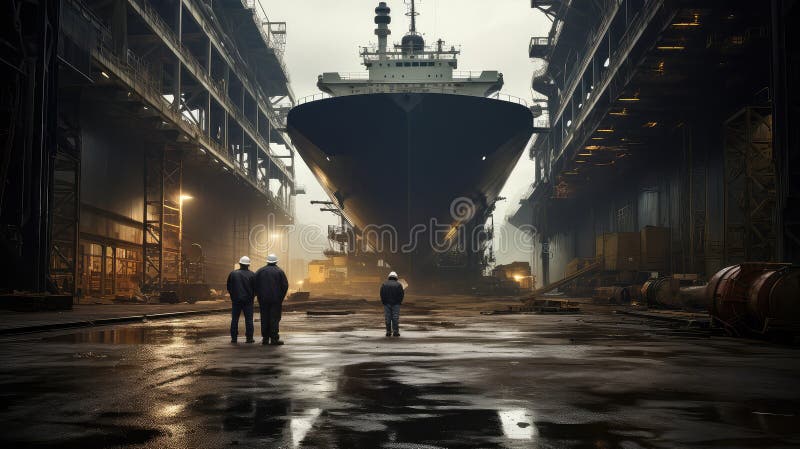 Warehouse Storage Shipyard Ship Stock Illustration - Illustration of ...