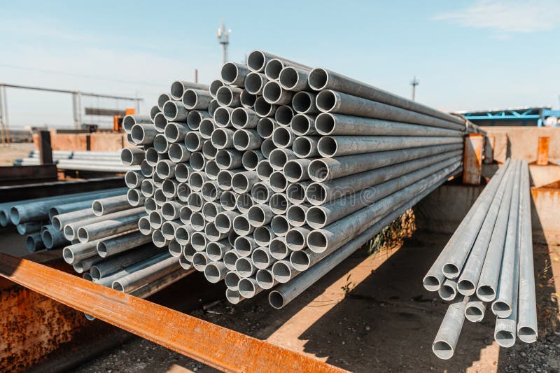 Warehouse for Storage of Steel Pipes of Different Grades Stock Photo ...