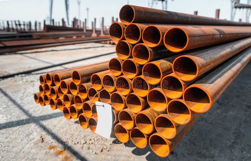 Warehouse for Storage of Steel Pipes of Different Grades Stock Photo ...