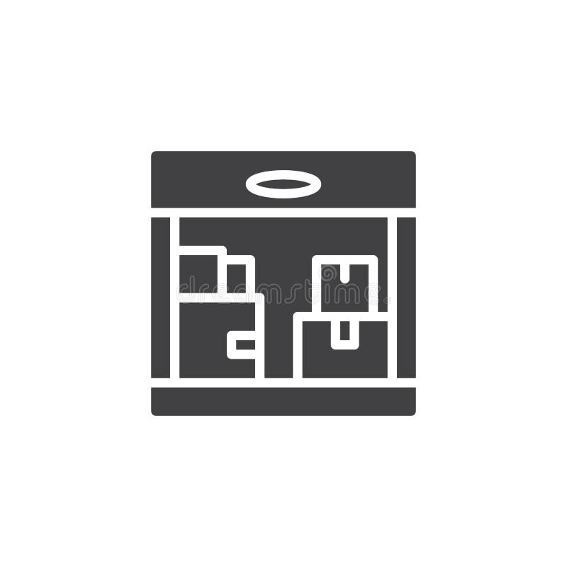 Warehouse storage icon stock vector. Illustration of color - 144880358