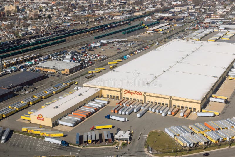 Warehouse of Store ShopRite with Trucks in Logistics Warehouse Do ...