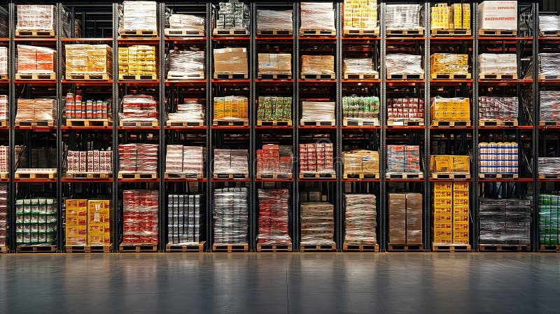 Warehouse Storing Goods on Pallets for Distribution Stock Photo - Image ...