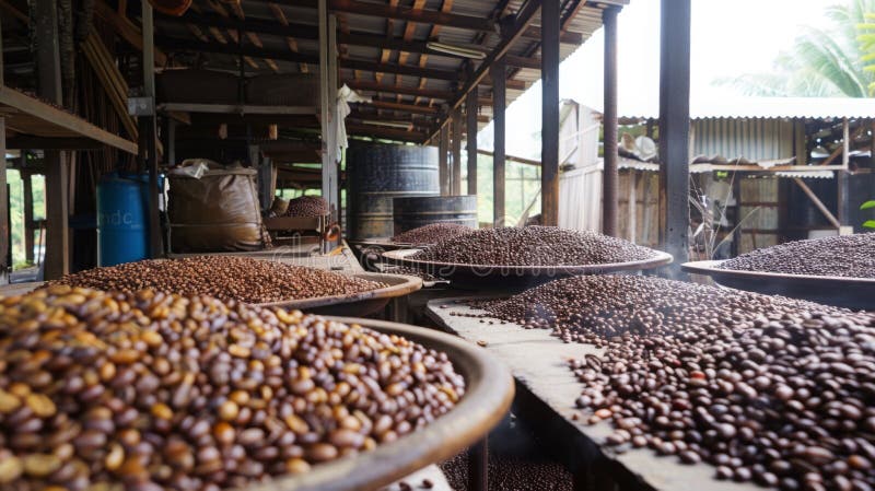 Abundance of Coffee Beans in Warehouse Stock Image - Image of coffee ...