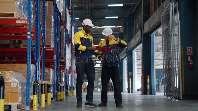 Warehouse Supervisors and Workers Shaking Hands To Express Their ...