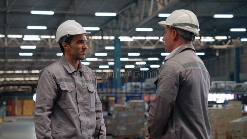 Warehouse Supervisors and Workers Shaking Hands To Express Their ...