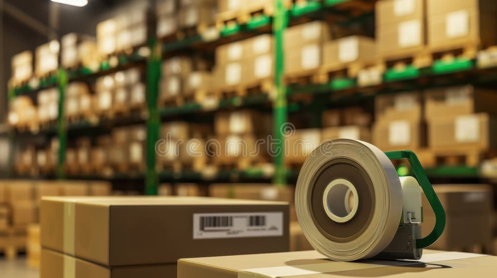 The Warehouse with Tape Dispenser.AI Generated Image Stock Photo ...