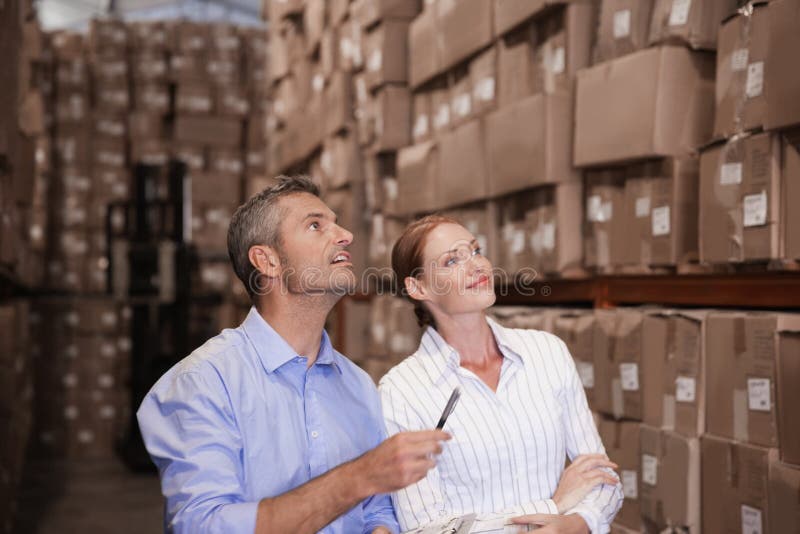 Warehouse Team Working Together Stock Photo - Image of manager, people ...