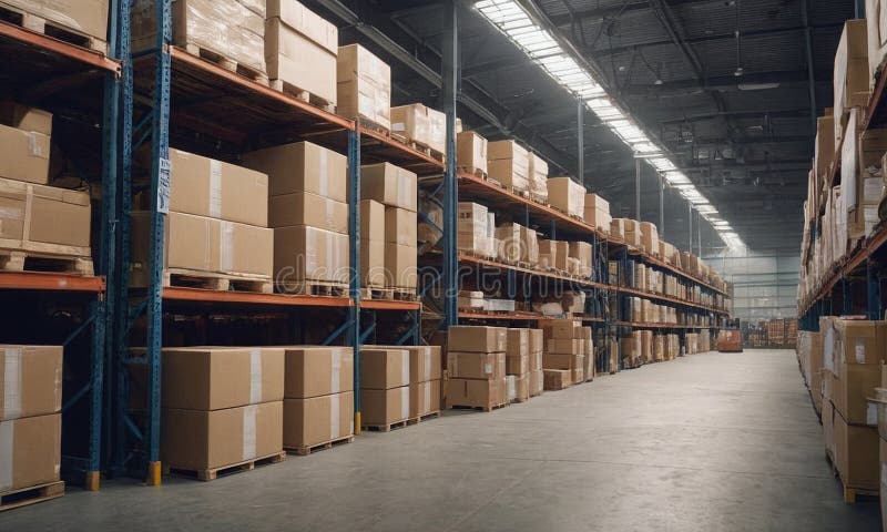 Warehouse and Warehouse Technologies. Racks, Boxes, Pallets, Loaders ...