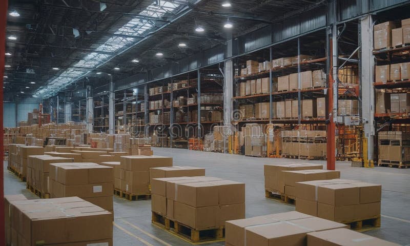 Warehouse and Warehouse Technologies. Racks, Boxes, Pallets, Loaders ...