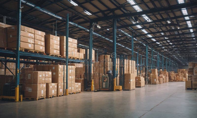 Warehouse and Warehouse Technologies. Racks, Boxes, Pallets, Loaders ...