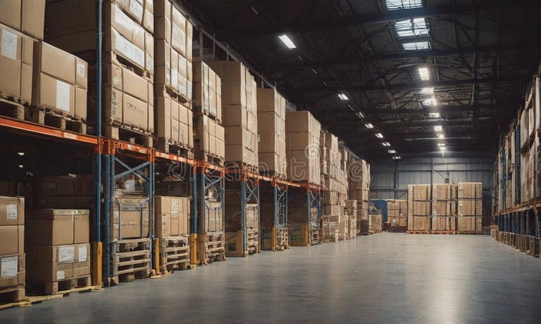 Warehouse and Warehouse Technologies. Racks, Boxes, Pallets, Loaders ...