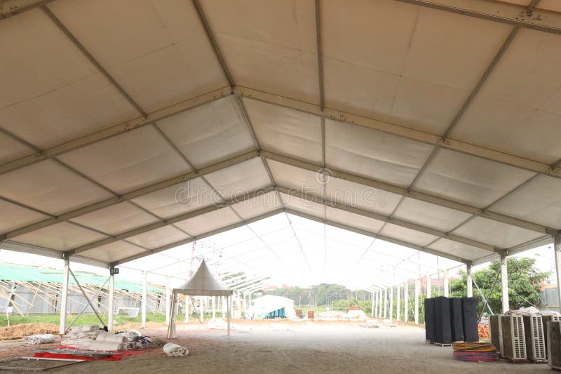 Warehouse Tent for Construction Work Stock Image - Image of panorama ...