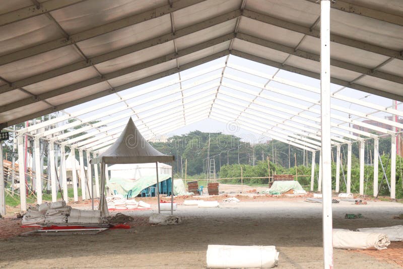 Warehouse Tent for Construction Work Stock Image - Image of hiker ...