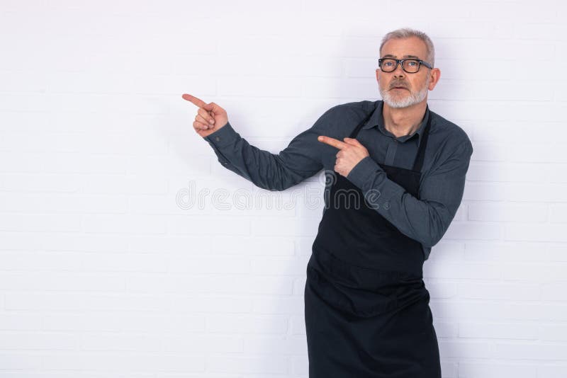 Shopkeeper in Uniform Isolated Stock Photo - Image of european ...