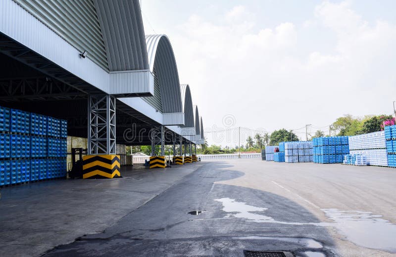 Warehouse for Transporting Large Goods in an Industrial Factory Area ...