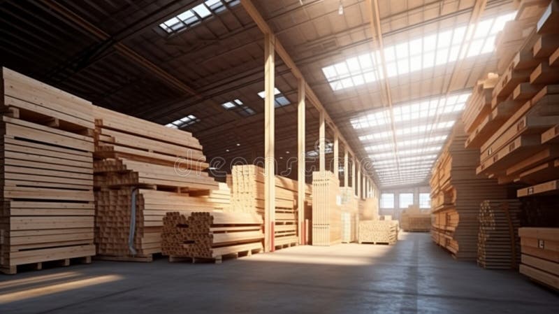 Warehouse with Variety of Timber for Construction and Repair. Delivery ...